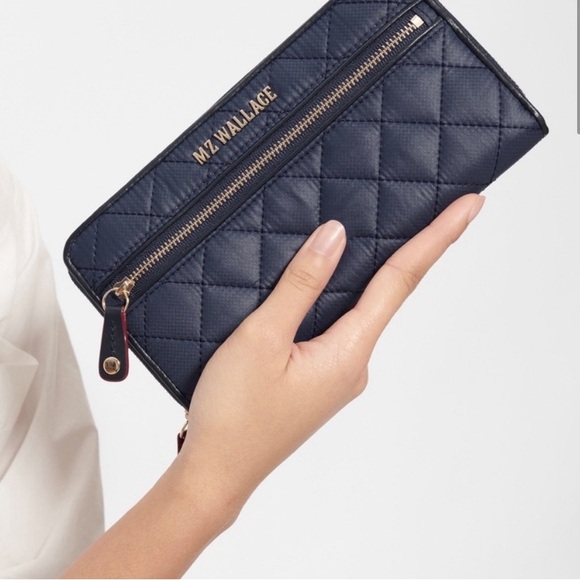 MZ Wallace | Bags | Mz Wallace Crosby Long Wallet Blue | Poshmark